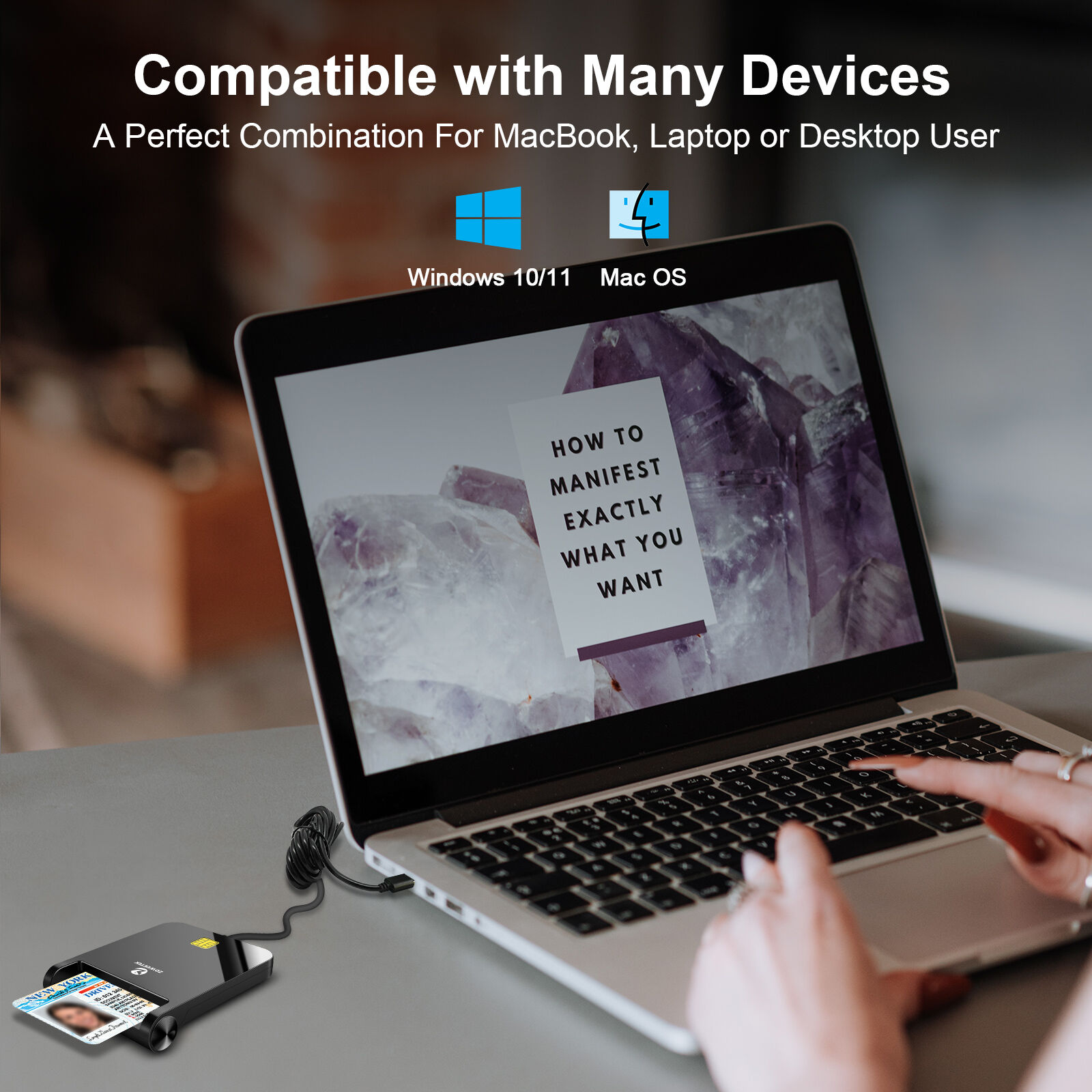 Zoweetek 12026-8 Usb/type-c Smart Chip Card Reader Iso 7816 Emv Reader ...