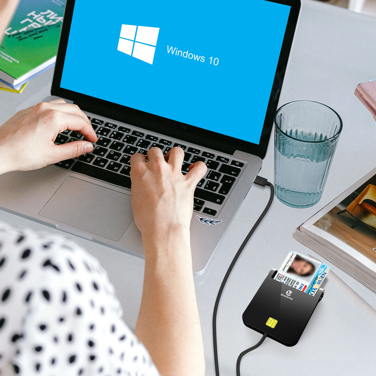 Zoweetek 12026-8 Usb/type-c Smart Chip Card Reader Iso 7816 Emv Reader ...