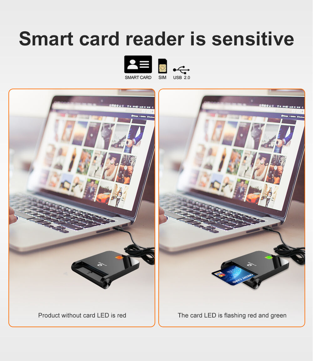 Zoweetek 12026-8 Usb/type-c Smart Chip Card Reader Iso 7816 Emv Reader ...