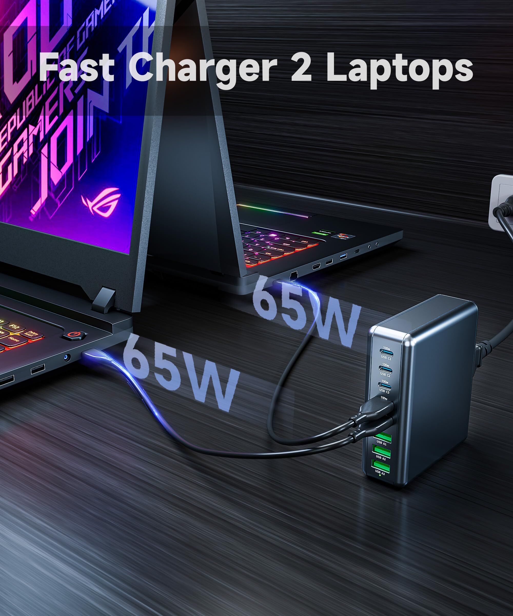 280w Usb C 8-port Pd Laptop Mobile Smart Device Gan Charger Adapter ...