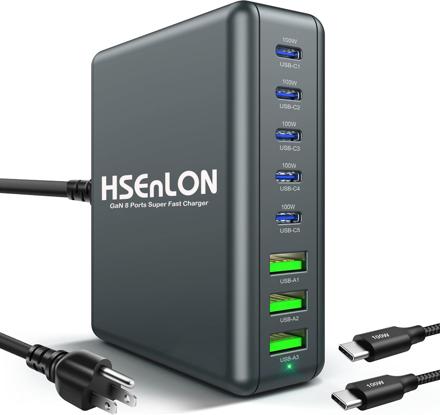 280w Usb C 8-port Pd 135w Laptop Mobile Smart Device Gan Charger Adapte ...