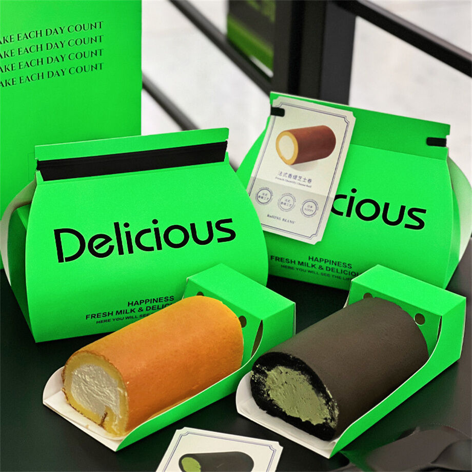 Food Packaging Custom Wholesale Swiss Roll Cake Roll Paper Packaging ...
