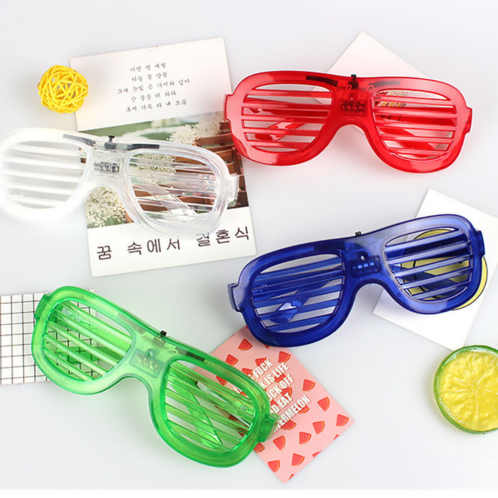Halloween Christmas Led Light Up Glasses Plastic Toys Shutter Shades ...