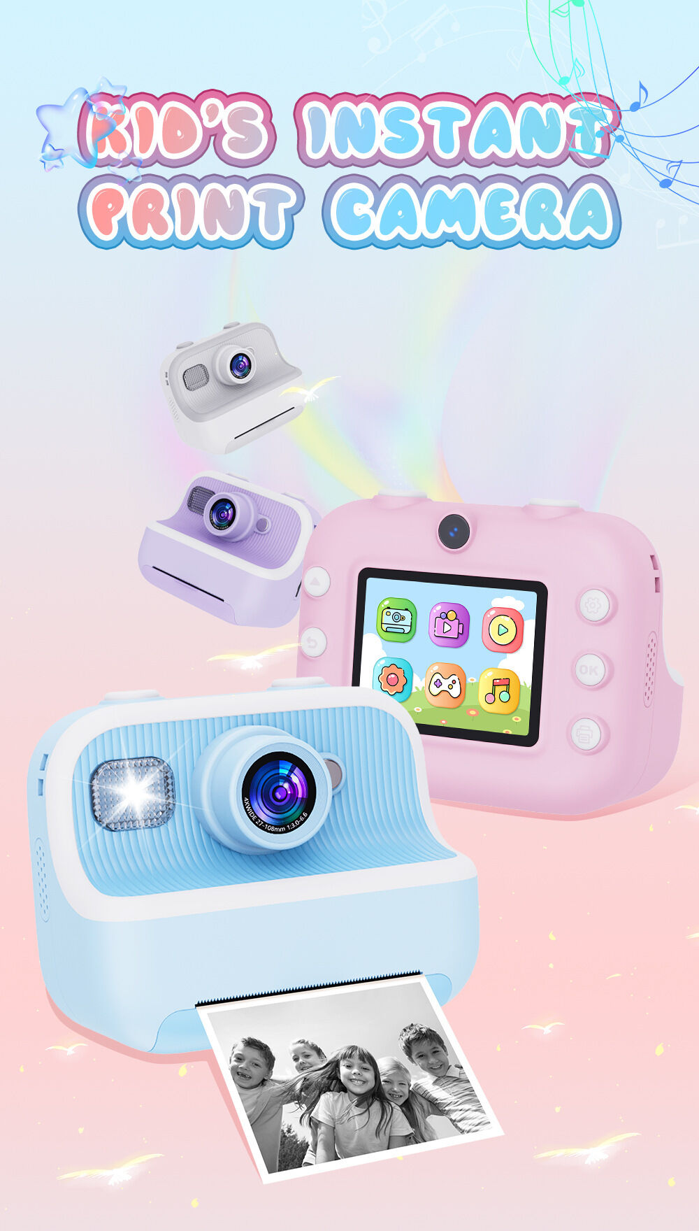 Kid Camera Instant Print Photo, Birthday Gifts For Girls And Boys, Kids ...