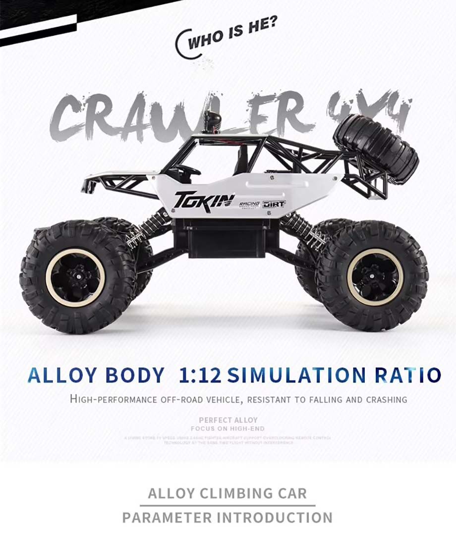 6wd 1/12 Rc Vehicle - Alloy, 46cm, 2.4g, High-speed Toys With Usb Cable ...