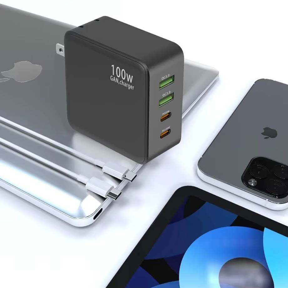 100w Gan Charger Us Plug 4 In 1 Multiple Charging Station Usbc Output ...