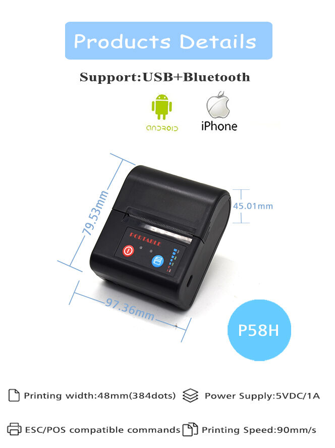 Buy China Wholesale 2inch Portable Printer 58mm Mini Thermal Mobile ...