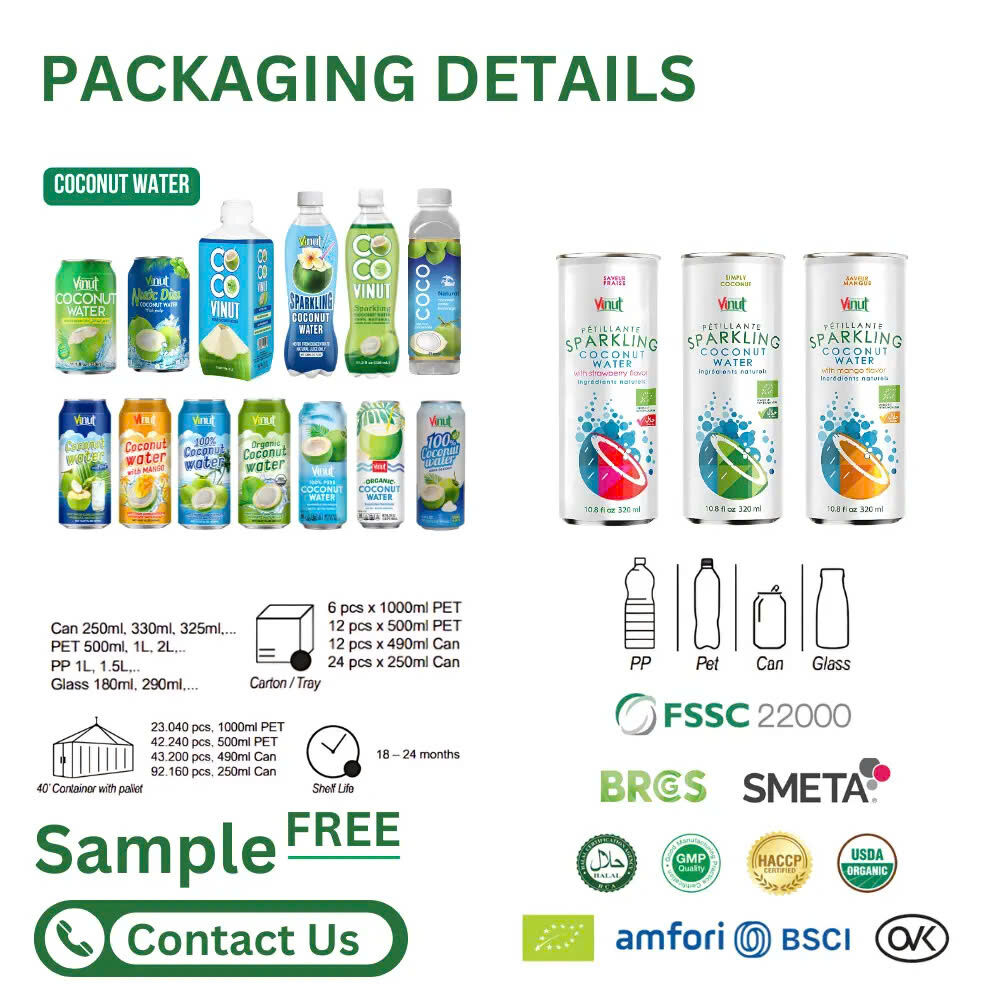 Bulk Buy Vietnam Wholesale 330ml Vinut Plastic Bottle Coconut Water ...