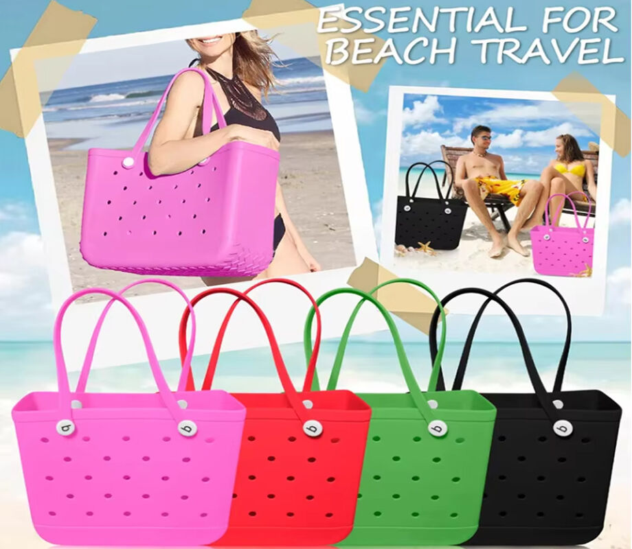 2025 New Fashion Summer Beach Waterproof Eva Silicone Rubber Handbags Beach Bag Waterproof Eva ...