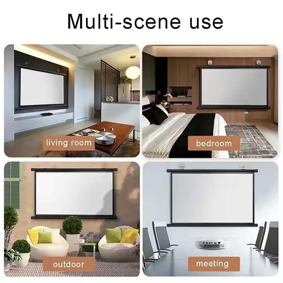 40 Inch 4:3 Foldable Hanging Desk Table Projector Screen Matte White ...