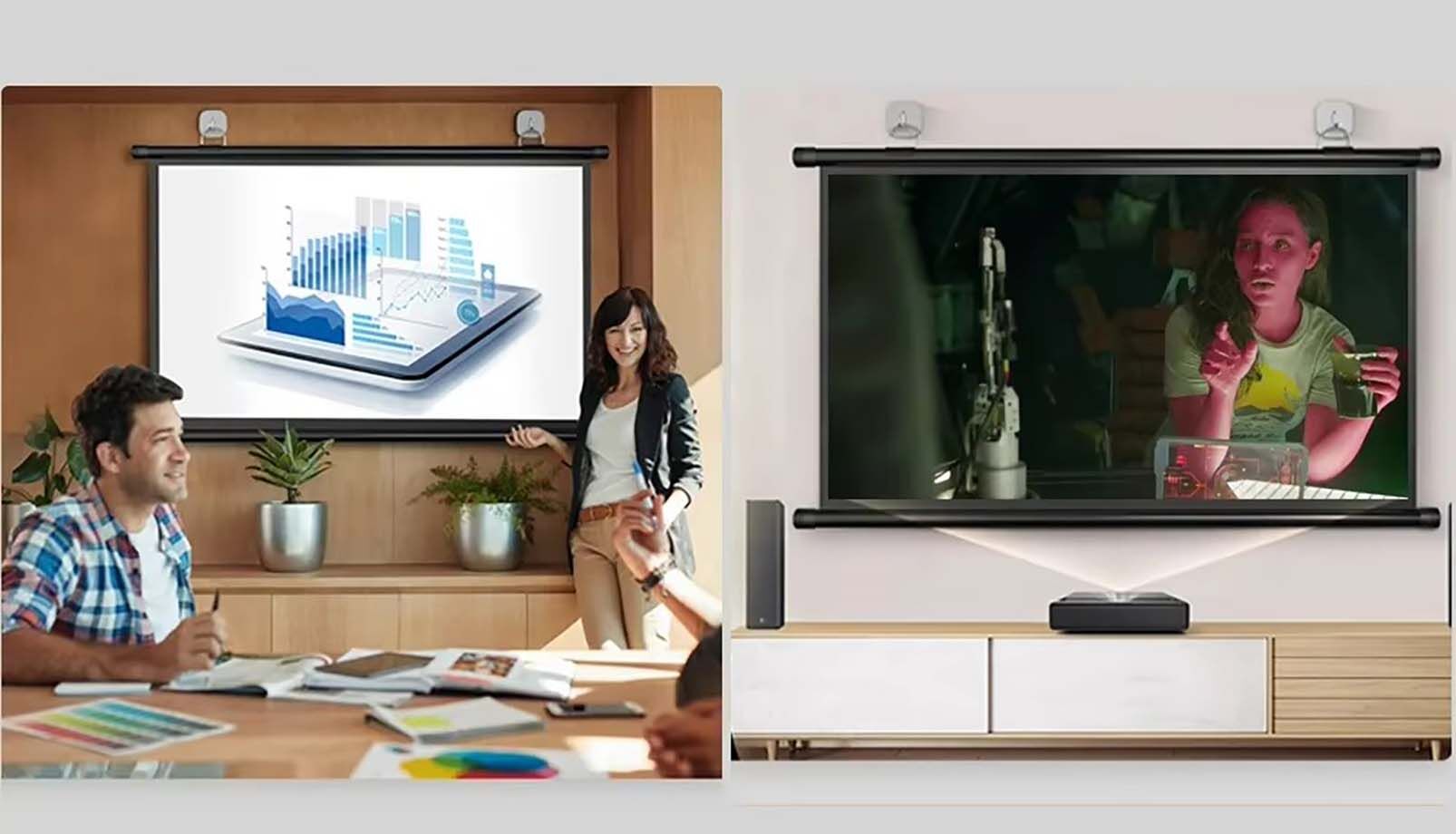 2024 High Quality Wall Mounted White 60 Inch -200 Inch Projector Screen ...