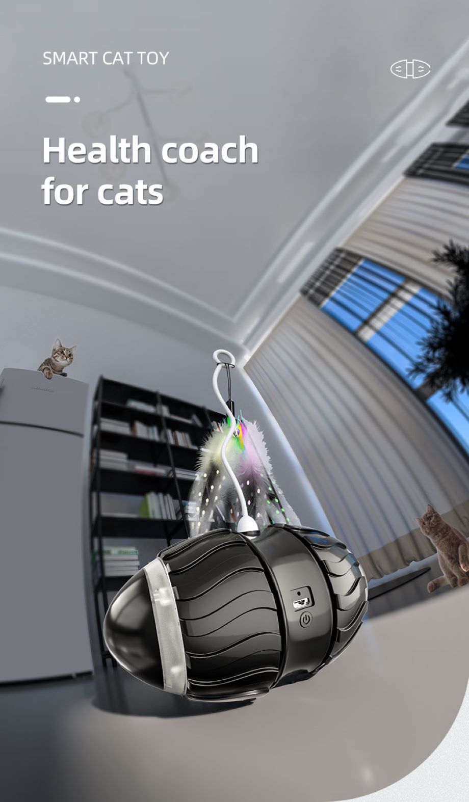 Automatic Rolling Cool Small Cat Toy Wire Spiral Smart Cat Toys That ...