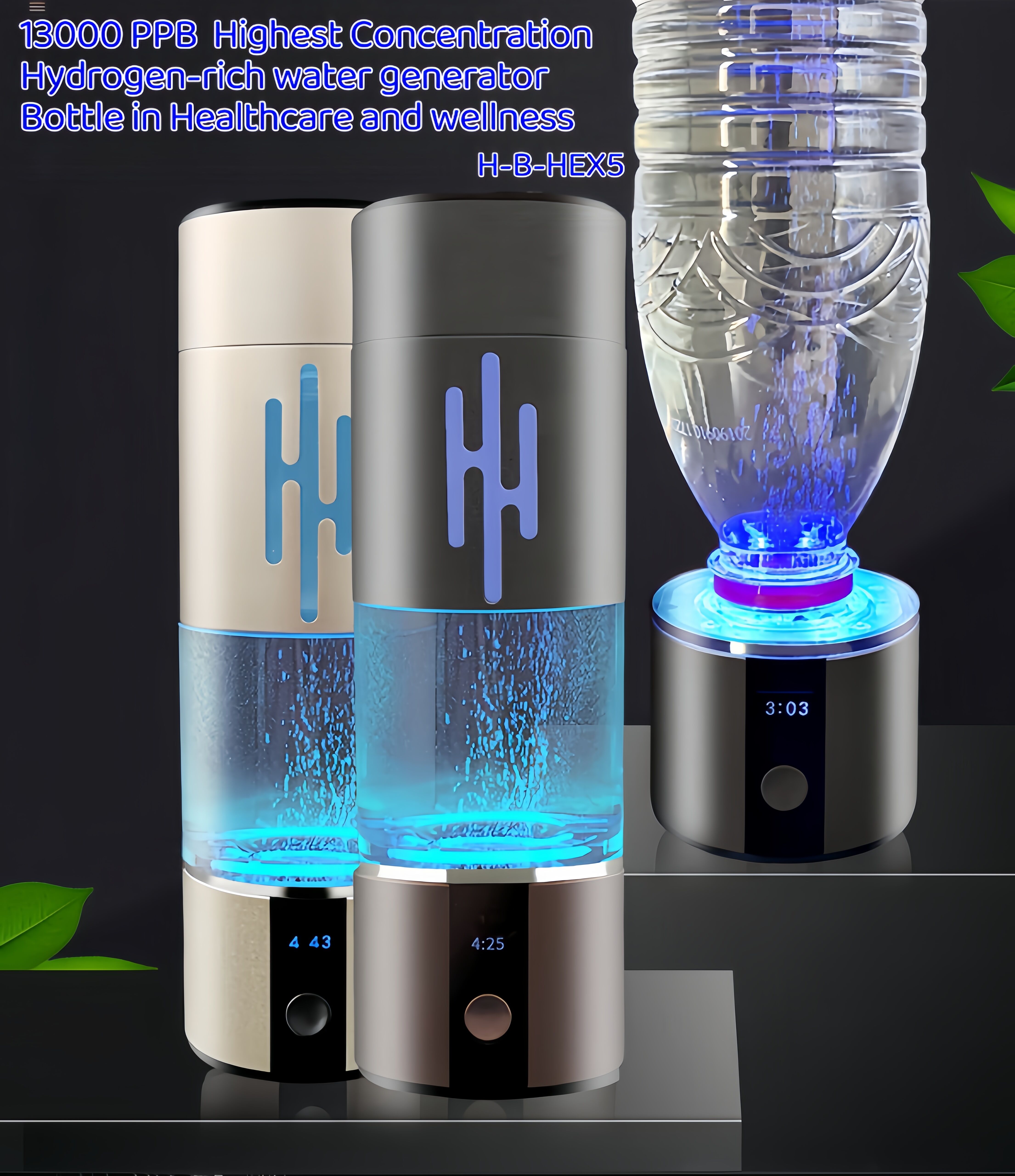 13000ppb Hydrogen Water Bottle Hydrogen-rich Water Electrolysis ...