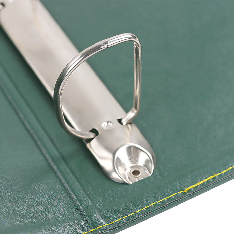 Customized 3-hole Loose-leaf Storage Folder Business Green Pu Leather ...