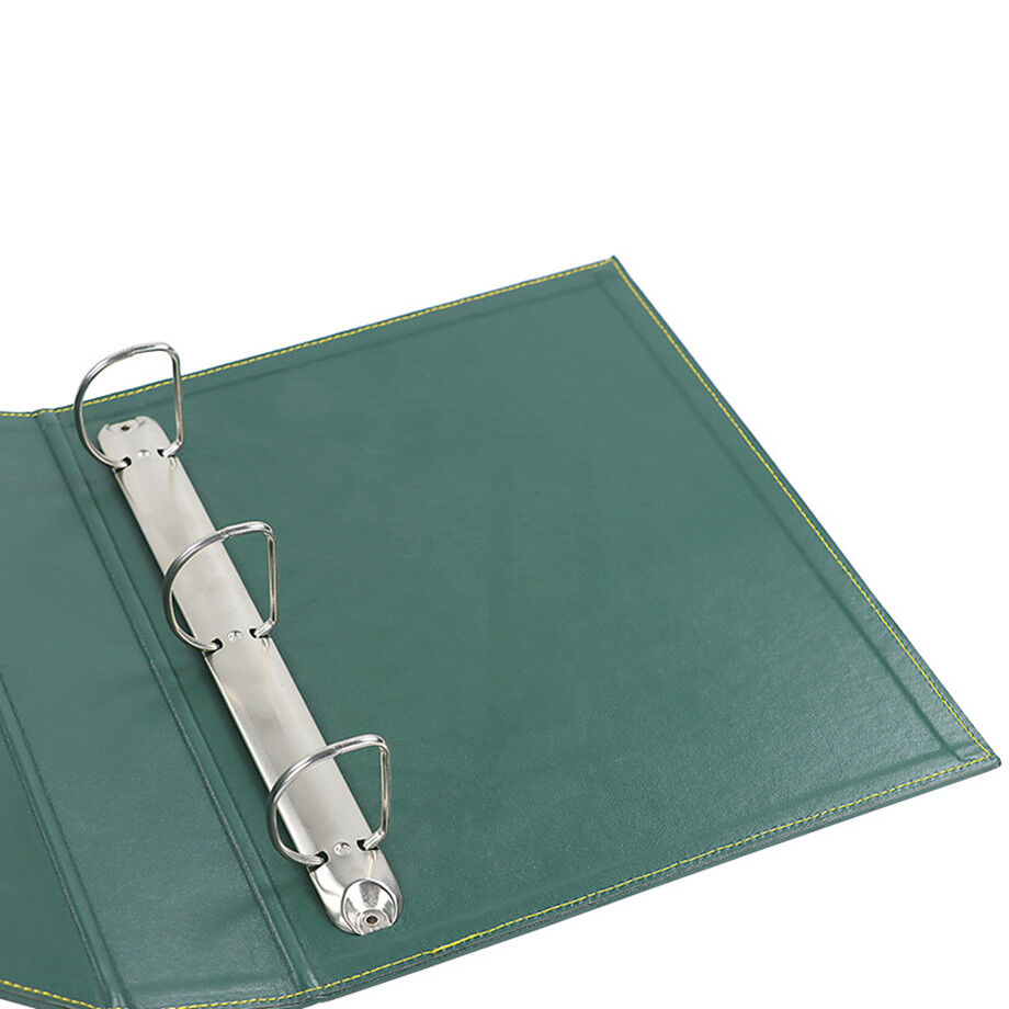 Customized 3-hole Loose-leaf Storage Folder Business Green Pu Leather ...