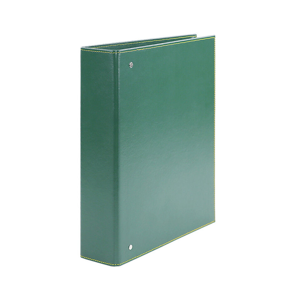 Customized 3-hole Loose-leaf Storage Folder Business Green Pu Leather ...