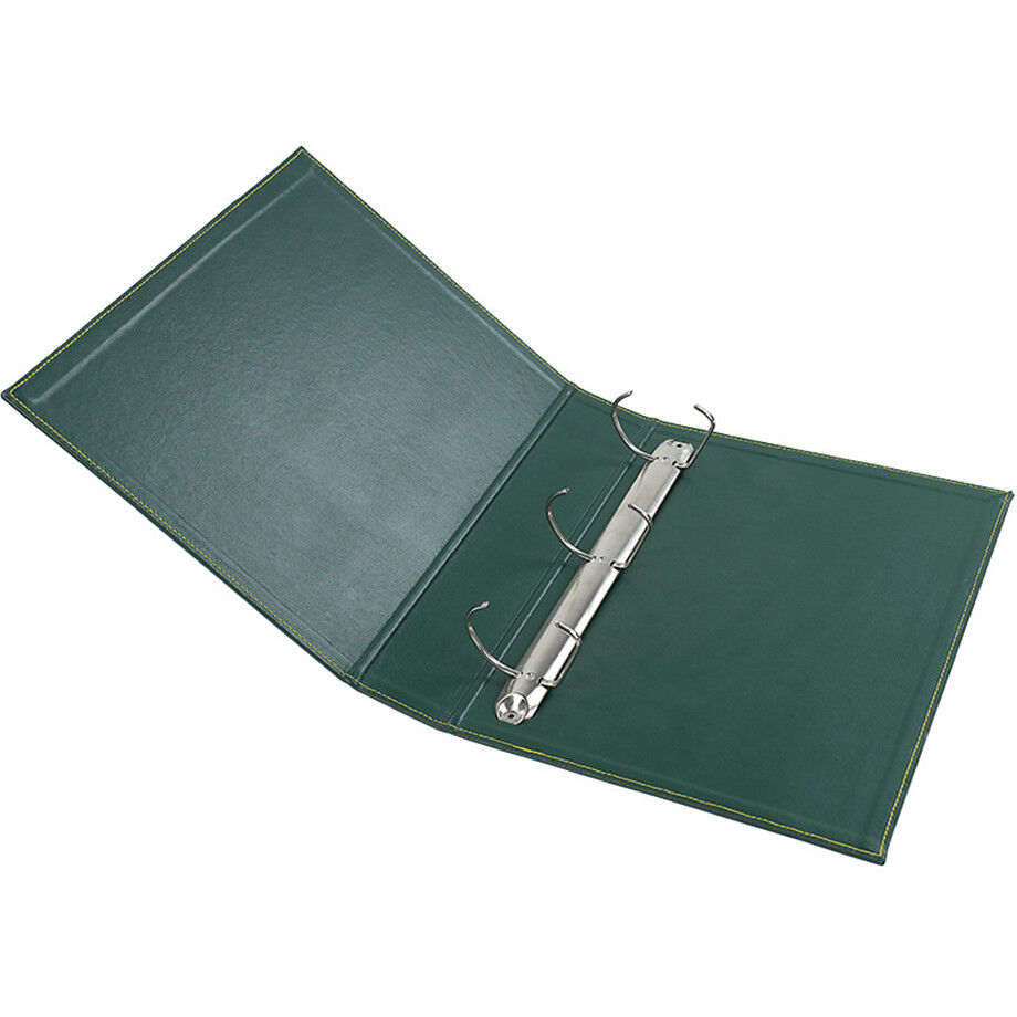 Customized 3-hole Loose-leaf Storage Folder Business Green Pu Leather ...