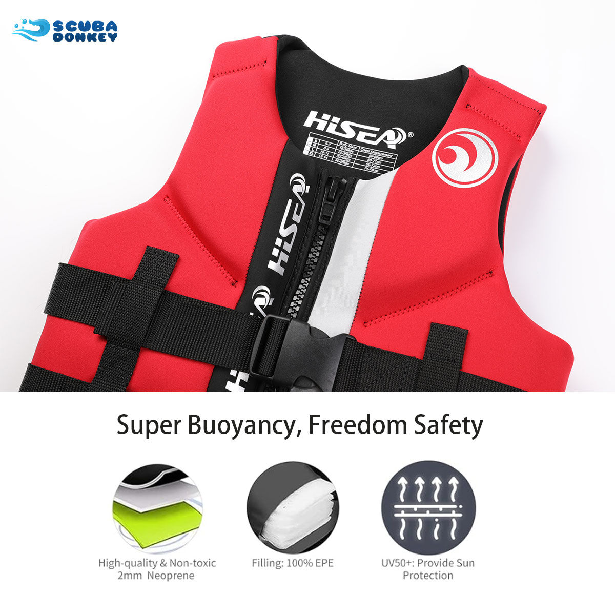Hisea Kids Swimming Vest Life Jacket For Swimming Water Sports - 50n Buoyancy Rating, Collision ...
