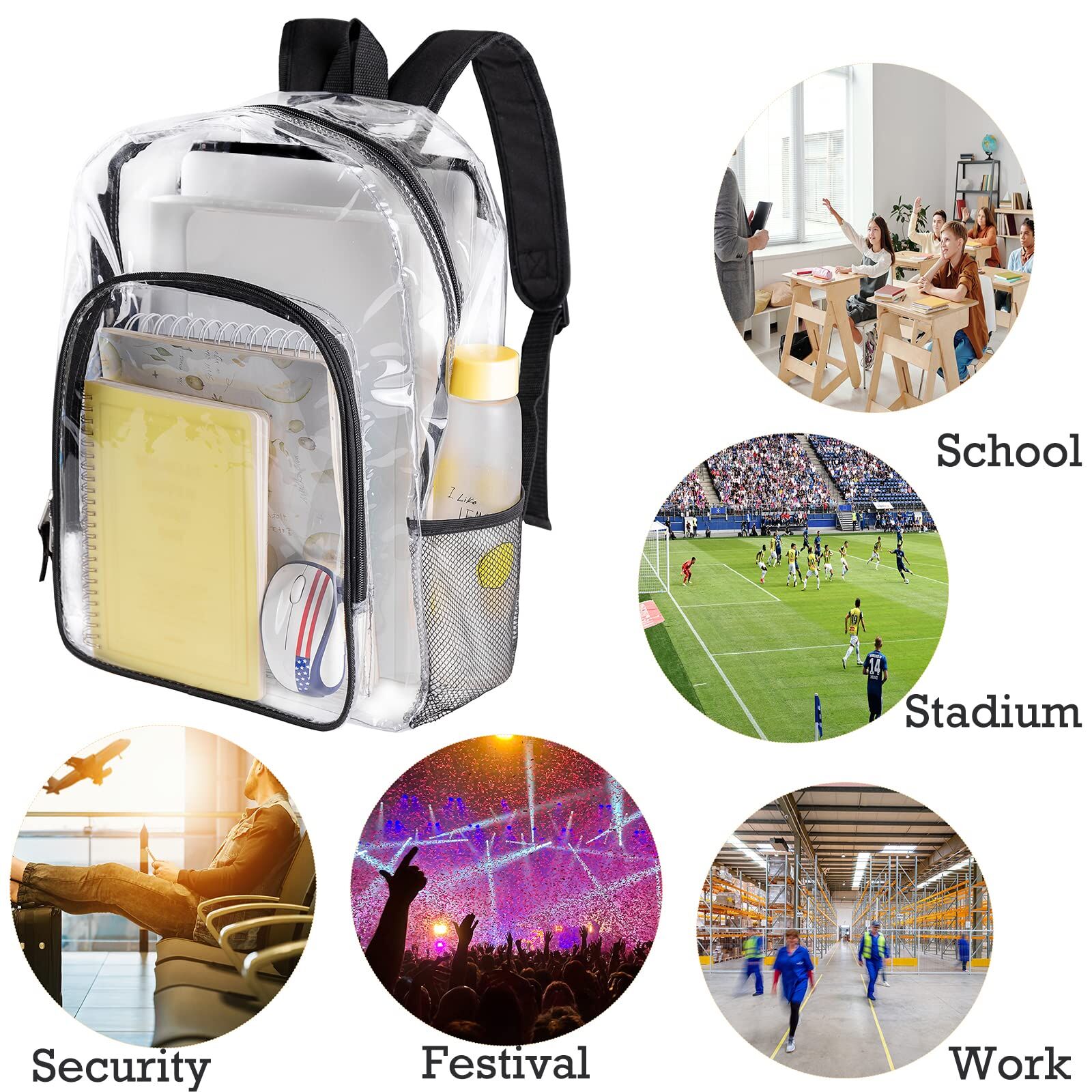Clear Backpack Heavy Duty Clear Schoolbag Transparent Backpack See ...