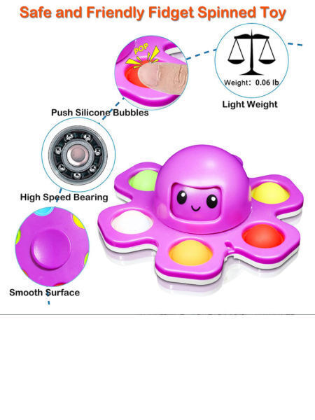 2024 Fidget Spinners Anti Stress Toy Pop It Fidget Toy Octopus Keychain ...