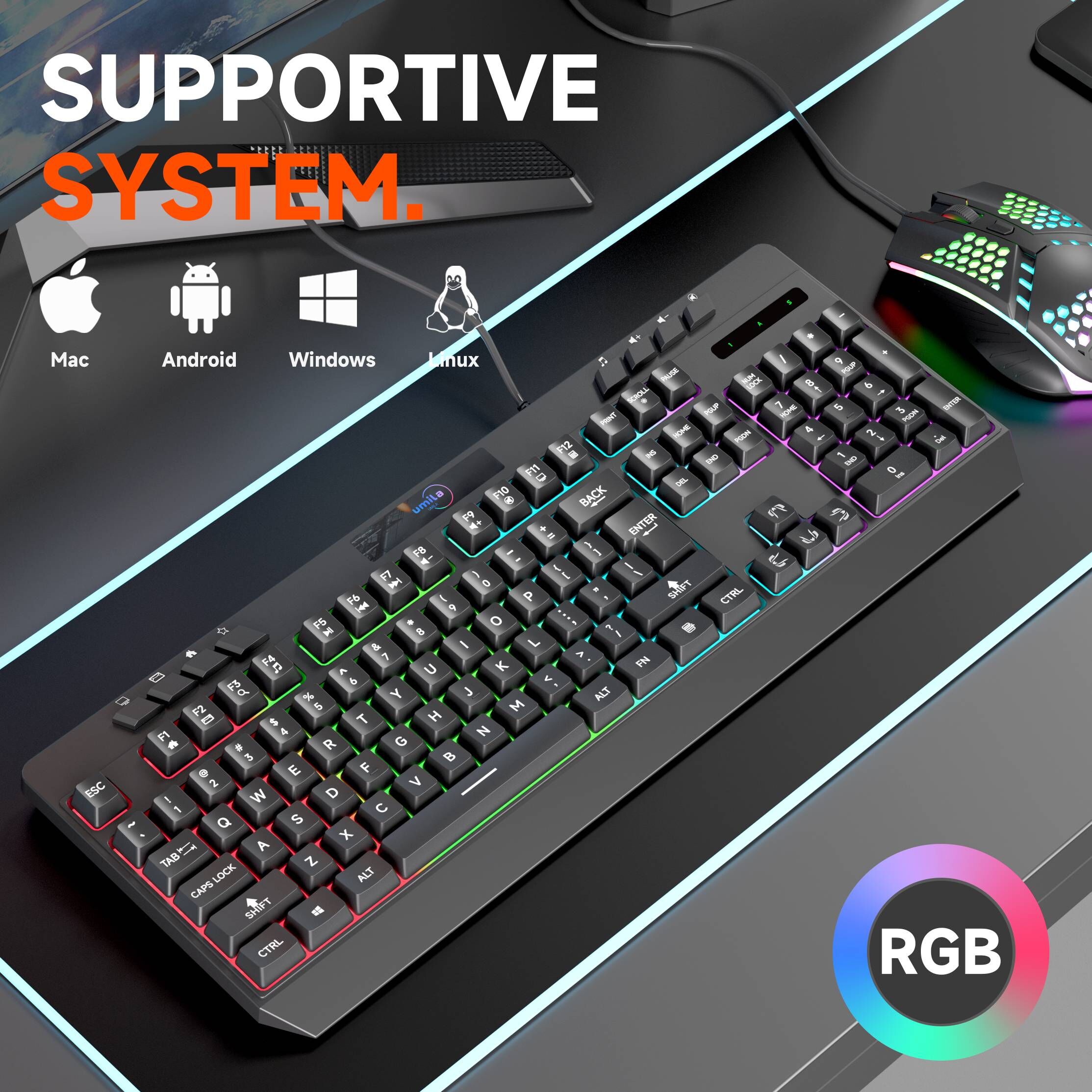 High Quality Desktop Optical 104 Keys Multi Keys Wired Usb Gaming ...