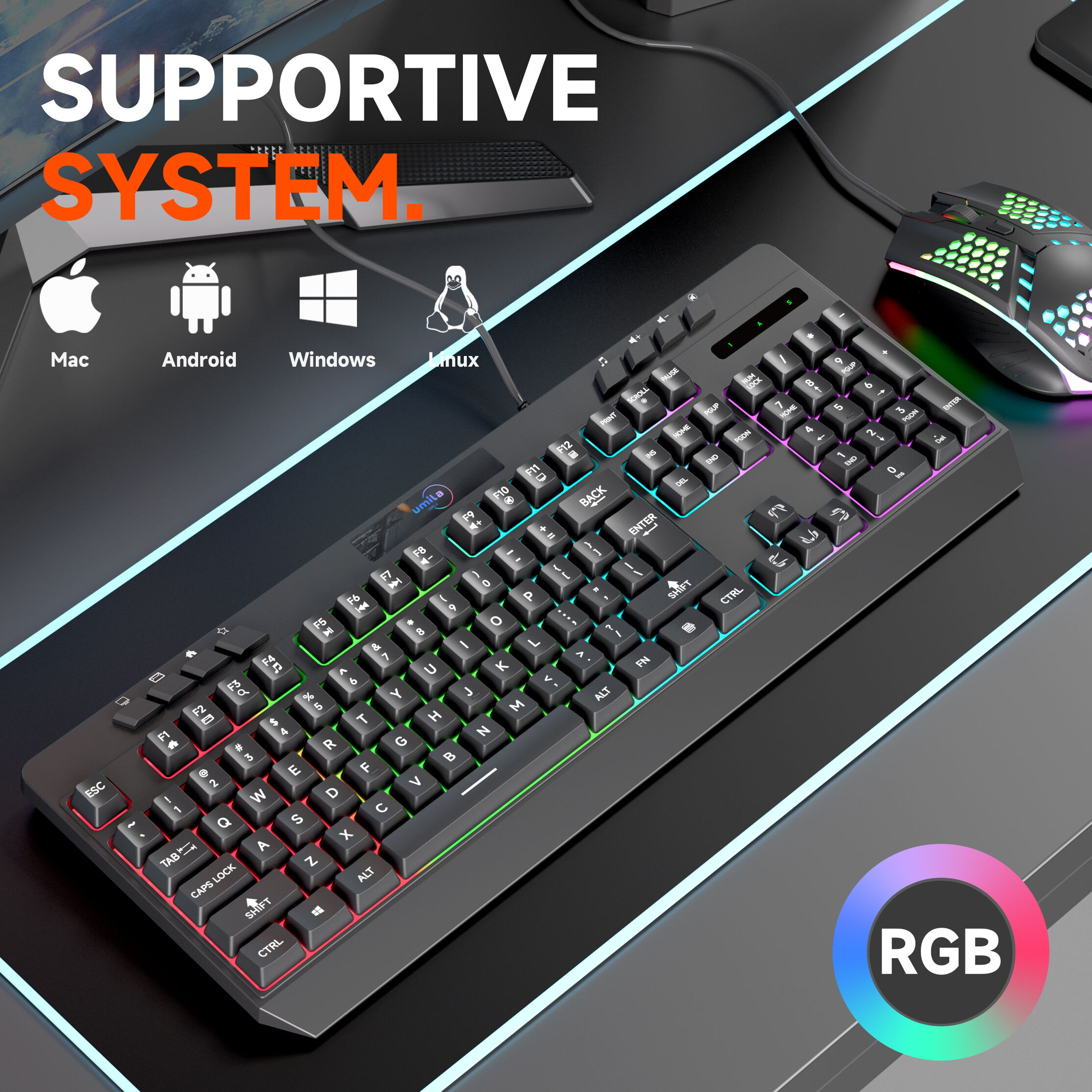 High Quality Desktop Optical 104 Keys Multi Keys Wired Usb Gaming ...