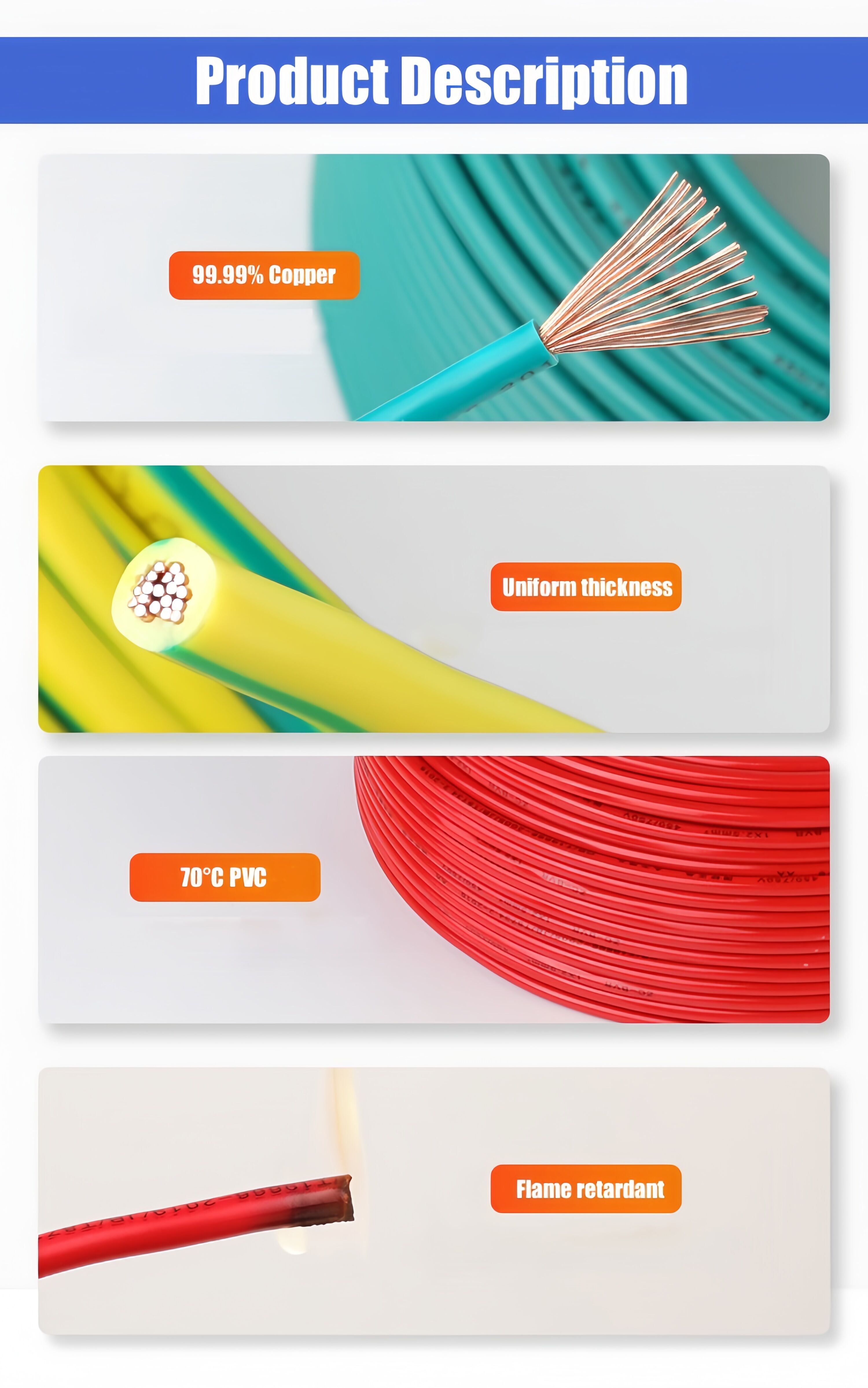 Buy China Wholesale 300/300v 450/750v 1mm 1.5mm 2.5mm 4mm 6mm 10mm 16mm 25mm Single Core Copper ...