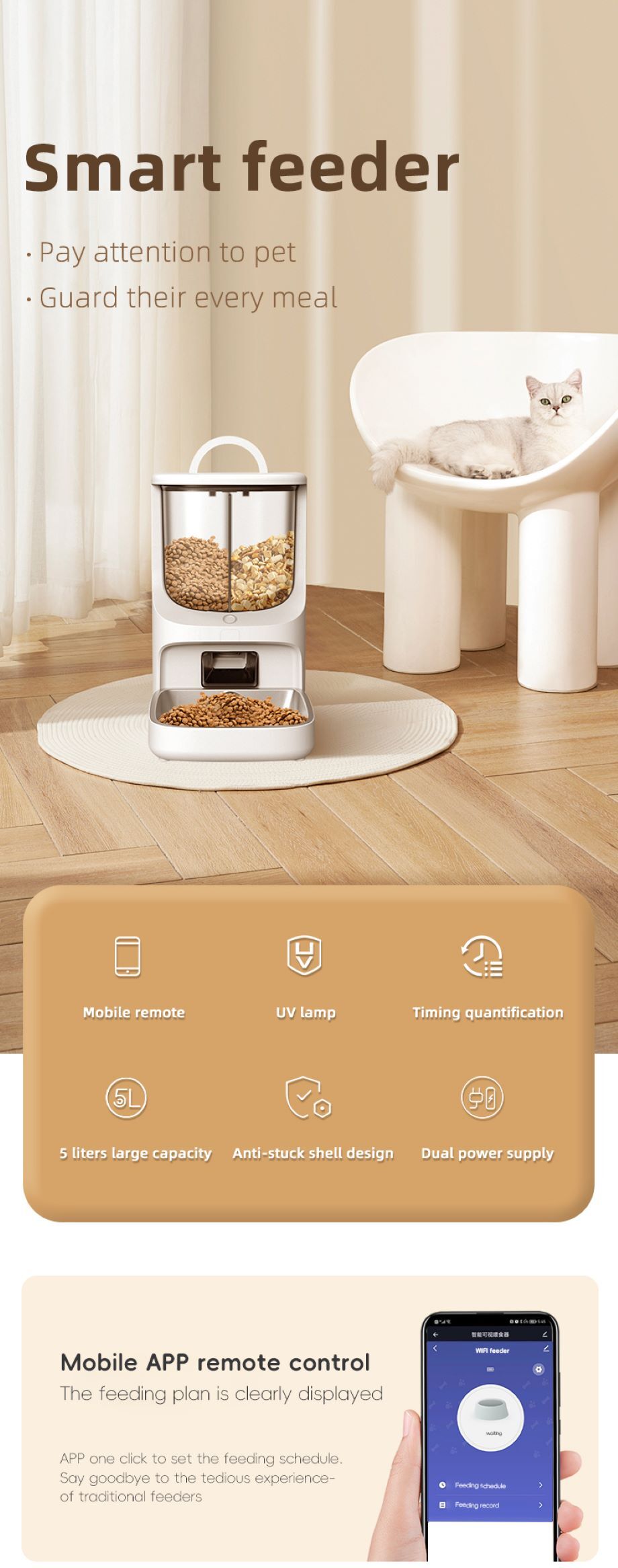 Cat Feeder Automatic With Timer Automatic Pet Feeder With LCD Display ...