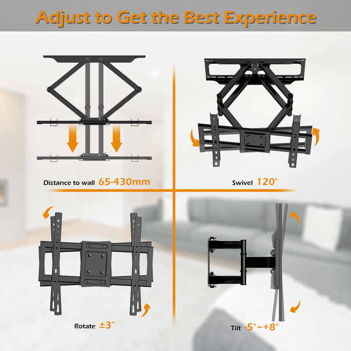 Universal Tv Wall Mount Suitable For 37 To 75-inch Screen With 50kg ...