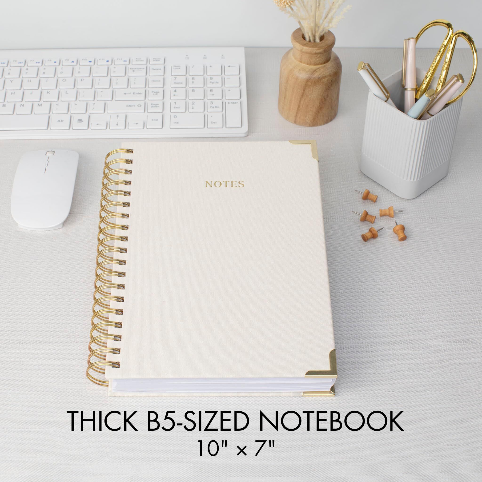 2025 New Arrival Spiral Notebook White Diary Notebook With Metal Corner ...