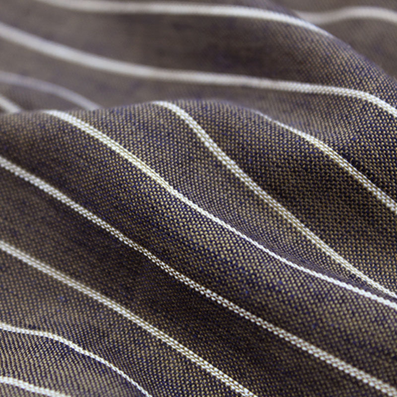 Ultra Thin Soft Woven Lyocell Linen Cotton Blend Woven Striped Shirt ...