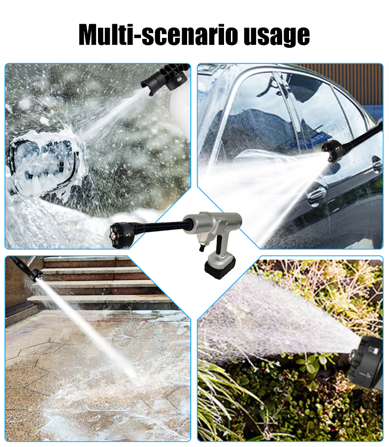 Portable Powerful High Pressure Lithium Cordless Wireless Car Wash ...