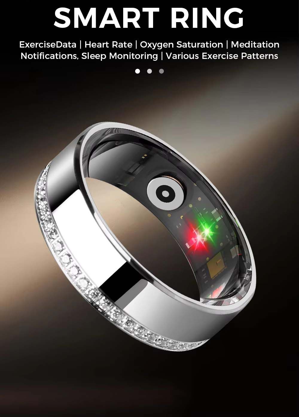 Max Smart Health Rings Fashion Custom Black Android Smart Ring For Men ...