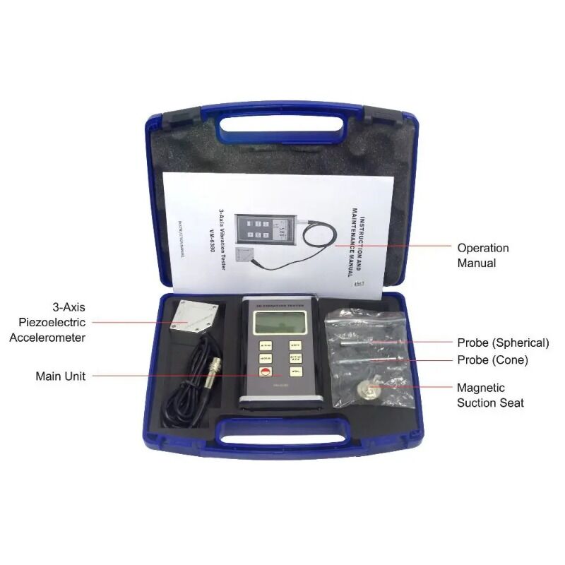 Vm 6380 3d Digital Vibration Meter Accelerometer Sensor Vibrometer Vibrat 3 Sensors For
