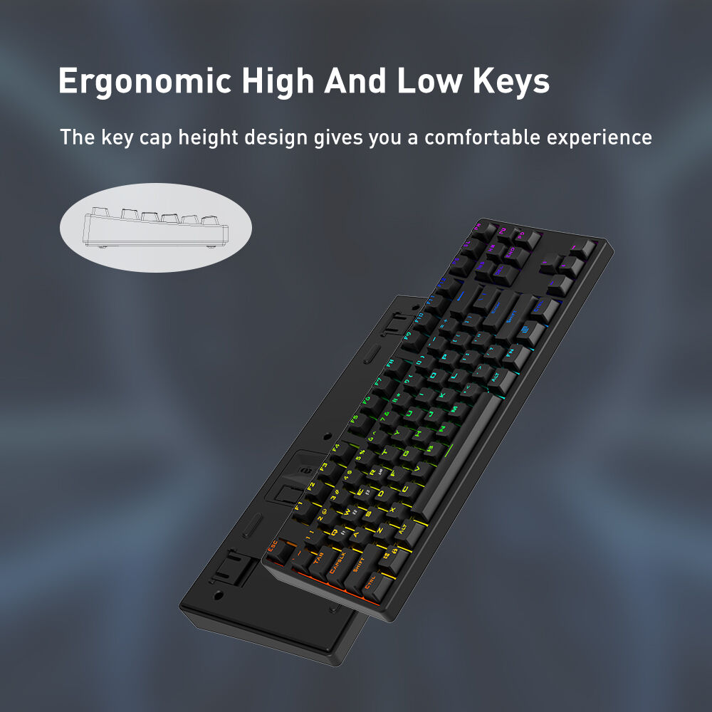 Ky-mk120 2.4g+bt +usb Outstanding Mechanical Ergonomic Keyboard Rgb ...