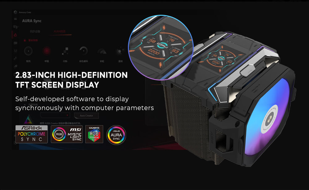 New Top Featured Alseye Cpu Air Cooler With Temperature Display Screen ...