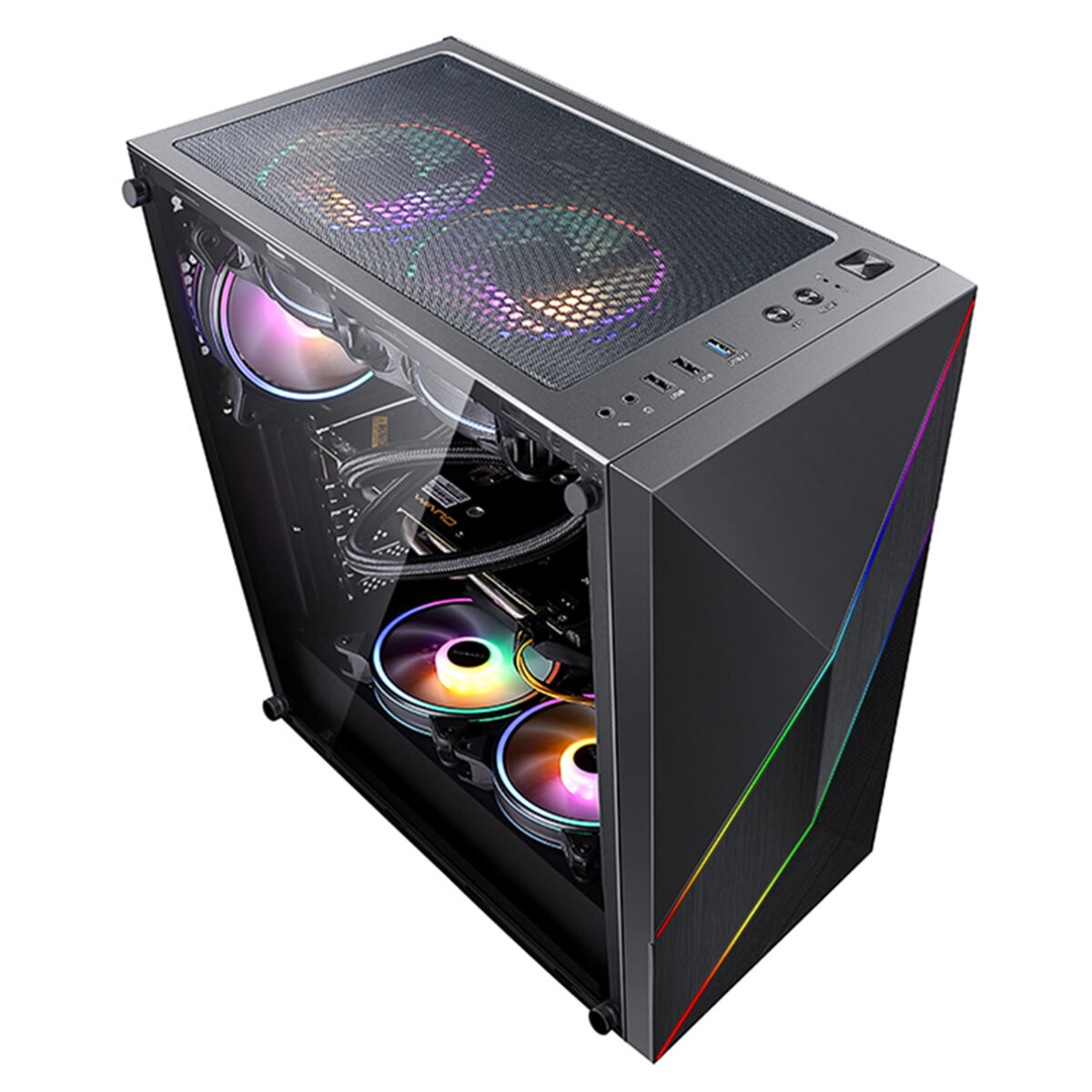 Ruix Diamond-350 Atx Gaming Desktop Case Tempered Glass Side Panel ...