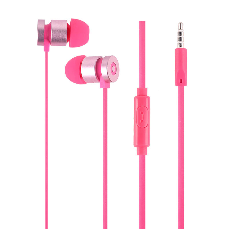 Colorful 3.5mm Jack Wired Earphones With Mic Hd Voice Wired Phone Earphones Wired Metal Earphone ...