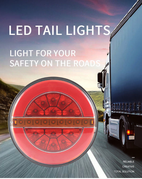Waterproof 12v 24v Round Truck Trailer Tail Lights Led Rear Lamps, Tail ...