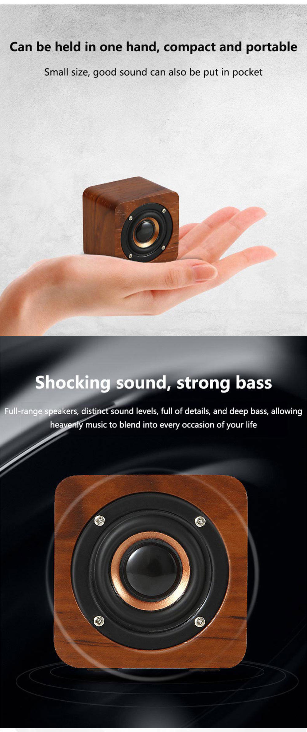 Factory Direct Sale Wooden Mini Wireless Bluetooth Speaker Portable Tws ...