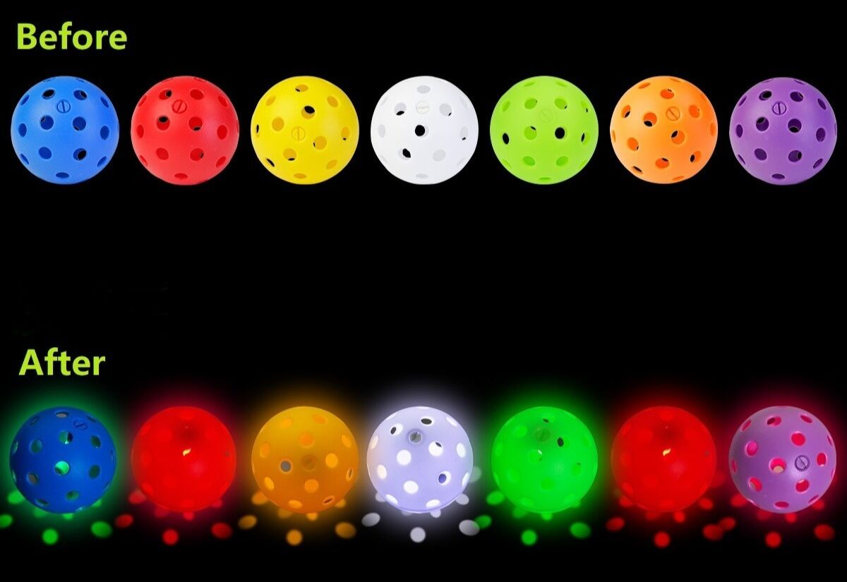 Led Luminescence Night Sport Pickleball Multi Color 74mm 40 Holes ...