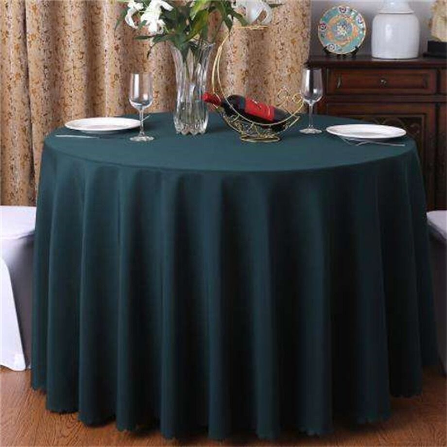 Mu Luxury White 132 Inch Round Tablecloth Banquet Polyester Fabric ...