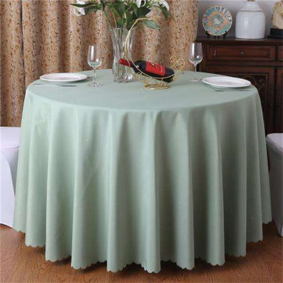 Mu Luxury White 132 Inch Round Tablecloth Banquet Polyester Fabric ...