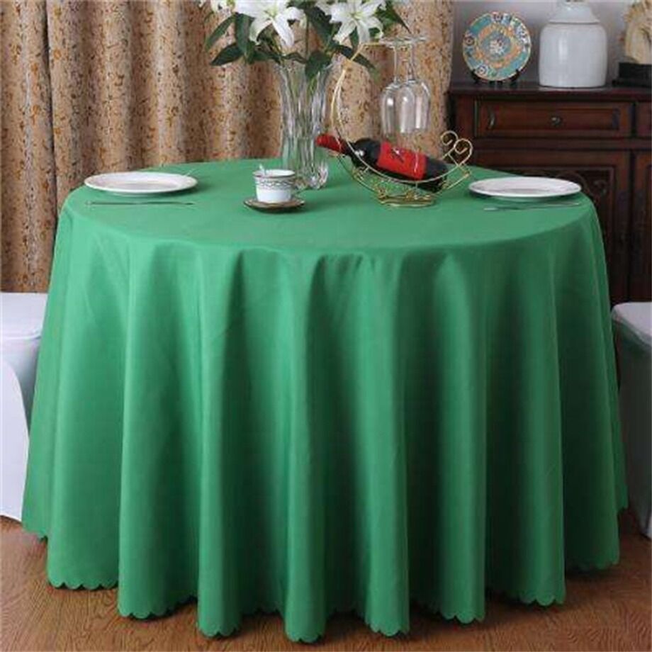 Mu Luxury White 132 Inch Round Tablecloth Banquet Polyester Fabric ...