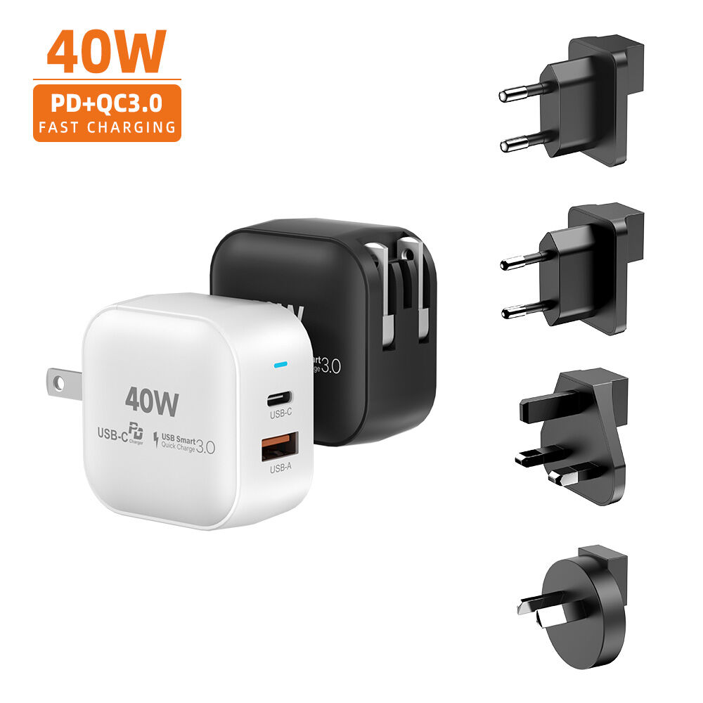 Custom 40w Gan 30w 20w Led 2 In 1 Usb Type C Multifunction Chargers ...