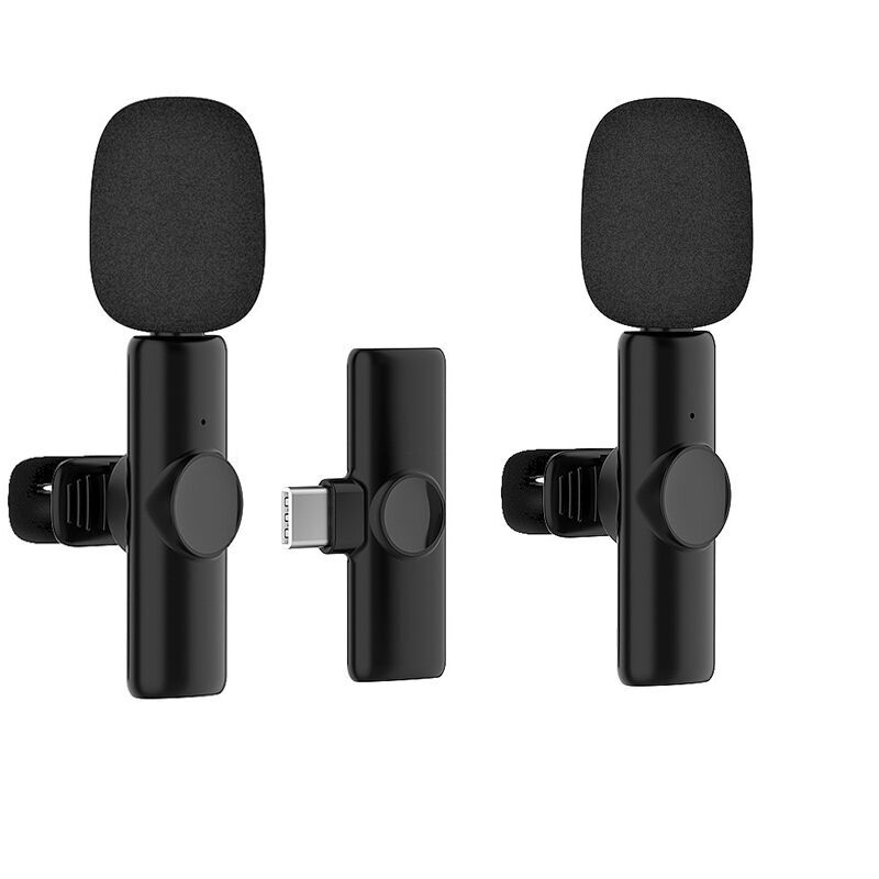 Dual Wireless Lavalier Microphone Kit Includes 2 Transmitters And 1 ...