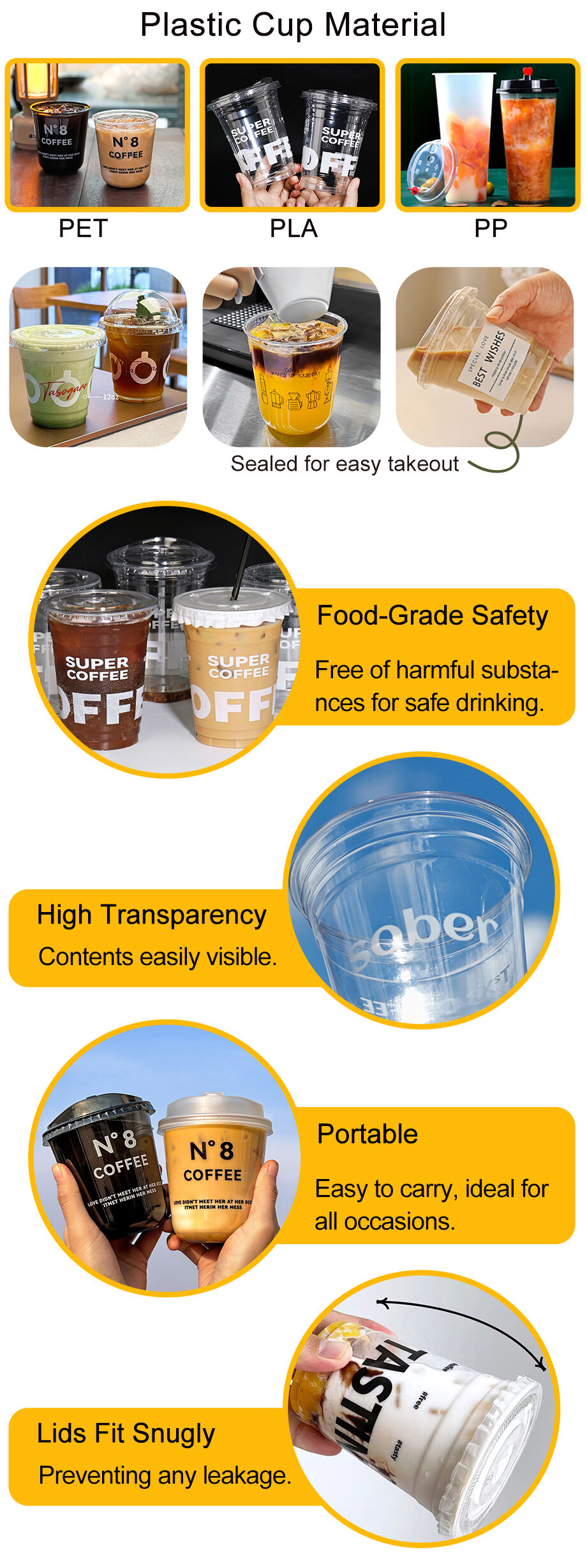 Plastic Cup Wholesale Clear Plastic Milkshake Cups With Lids Disposable Cold Drink Plastic Cups ...