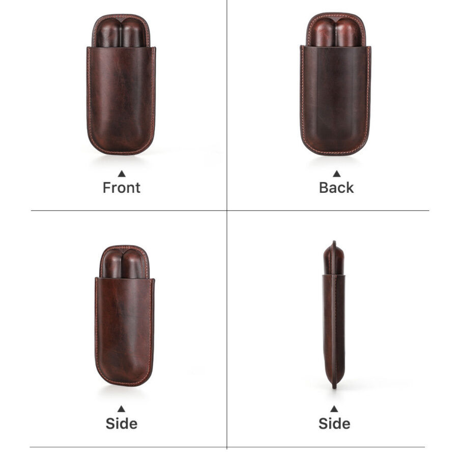 Buy China Wholesale Genuine Real Top Grain Brown Leather Cigar Case ...
