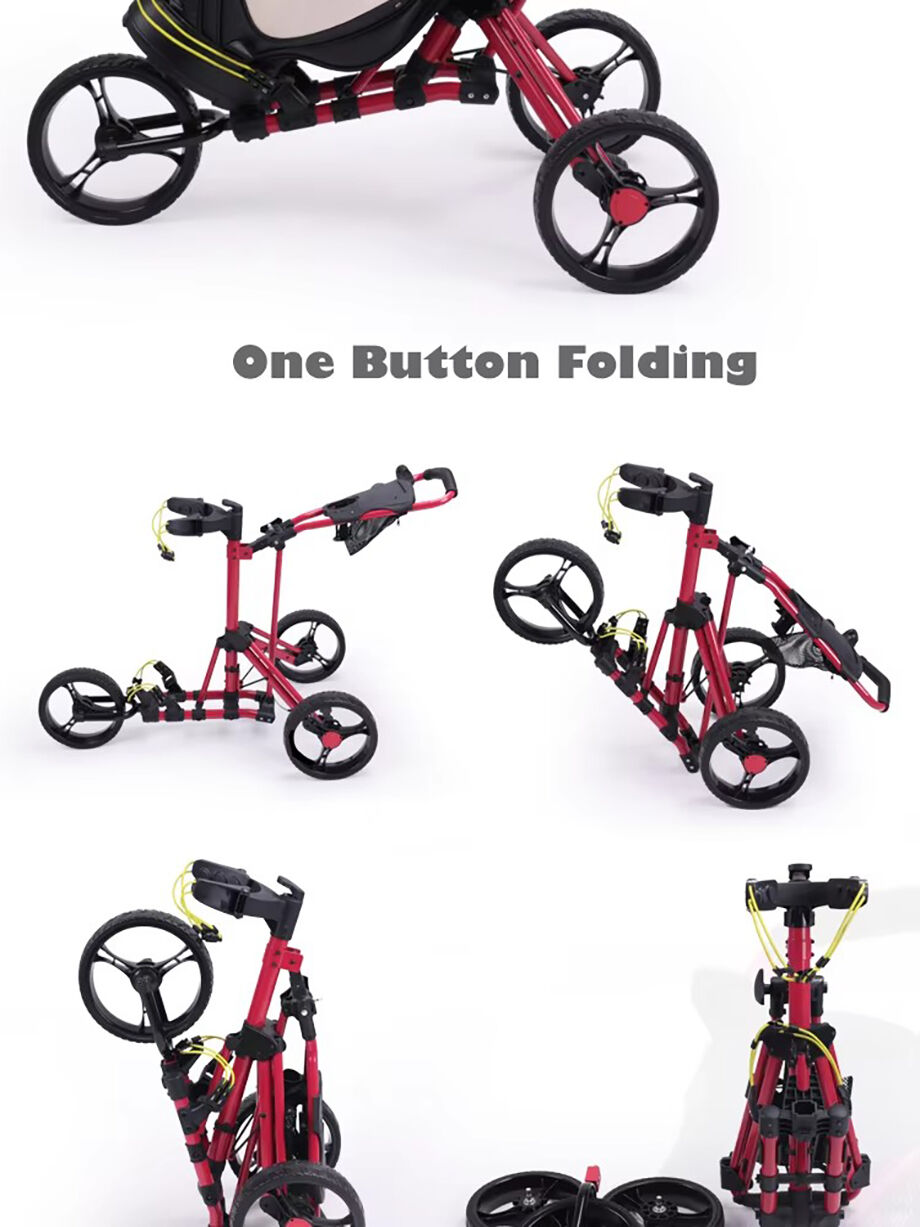 Factory Direct Price Black 3 Wheels Folding Goft Club Push Pull Cart ...