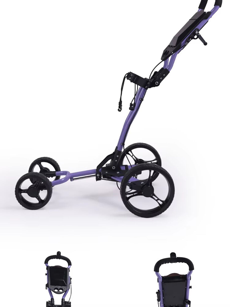 Hot Sale One-click Foldable Aluminum Structure 4 Wheel Golf Push ...